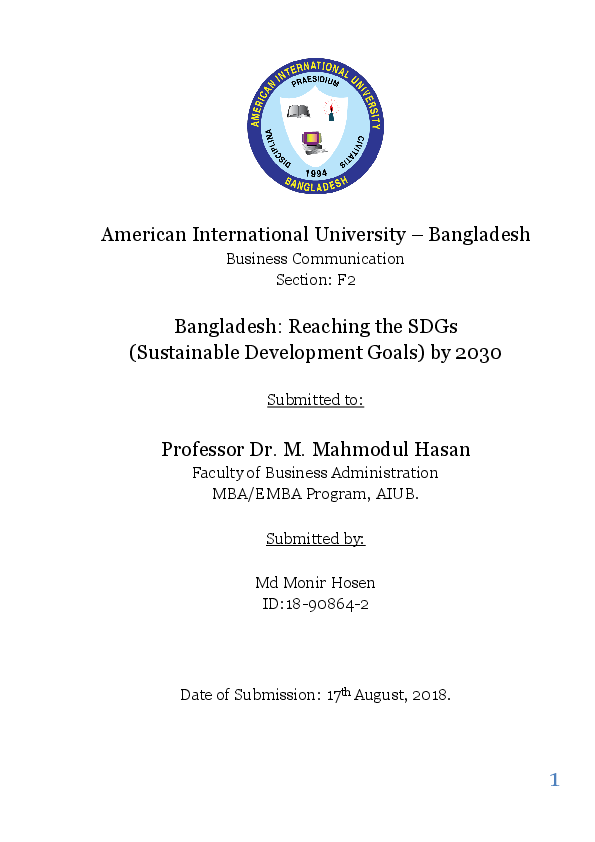 (PDF) Bangladesh:Reaching SDG's(sustainable development goals) BY 2030.pdf