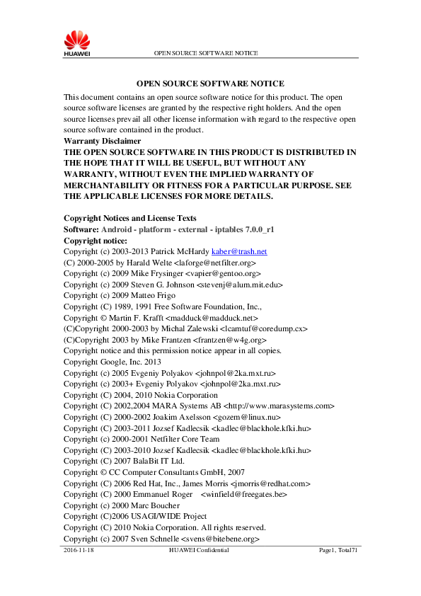 (PDF) Open Source Software Notice | Francisco Hurtado Rojas - Academia.edu
