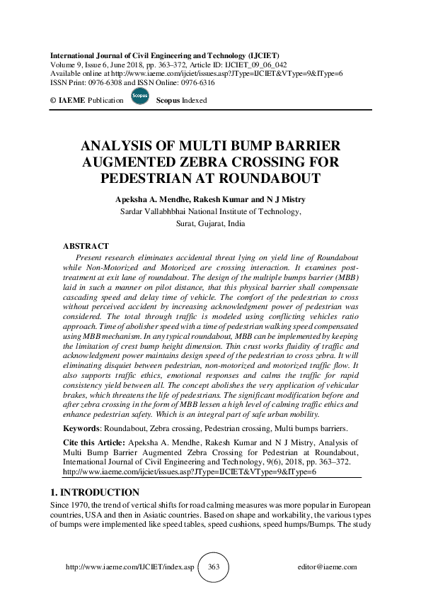 (PDF) ANALYSIS OF MULTI BUMP BARRIER AUGMENTED ZEBRA CROSSING FOR ...