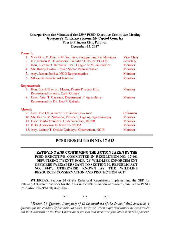 (DOC) PCSD Resolution 17-613 Ratifying and Confirming