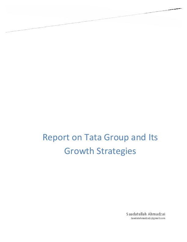 (PDF) Report on Tata Group and Its Growth Strategies