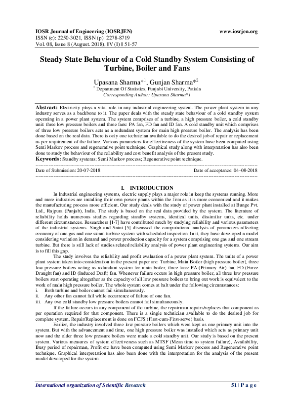(PDF) Steady State Behaviour of a Cold Standby System Consisting of ...