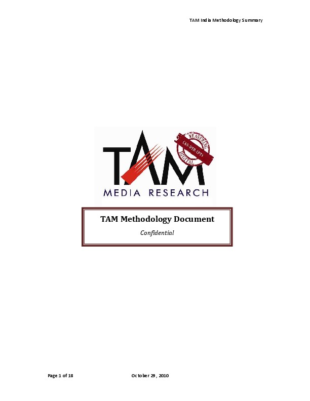 (PDF) TAM Methodology Document Confidential