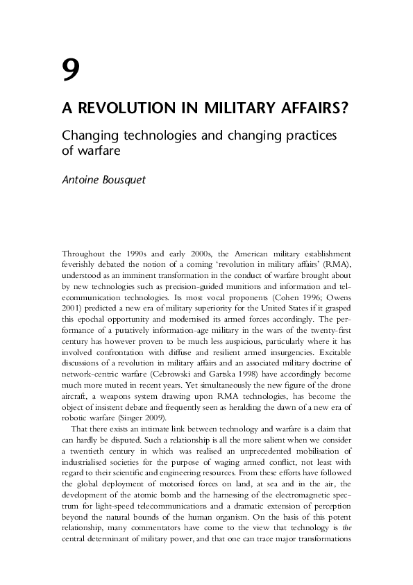 (PDF) A Revolution in Military Affairs? Changing Technologies and ...