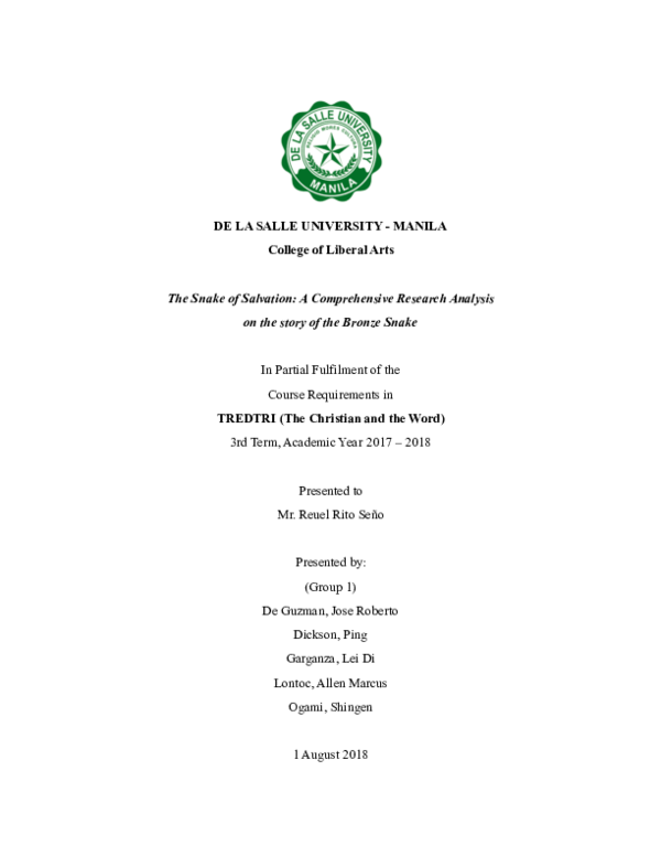 (PDF) The Snake of Salvation: A Comprehensive Research Analysis on the ...