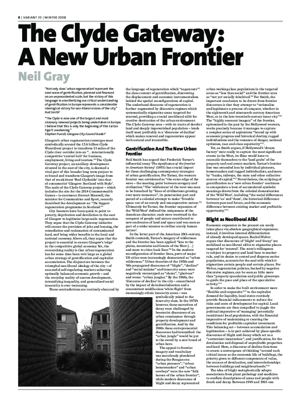 (PDF) Clyde Gateway: A New Urban Frontier?