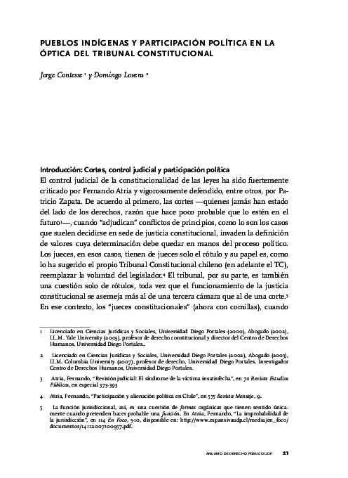 (PDF) Pueblos indígenas y participación política en la óptica del ...