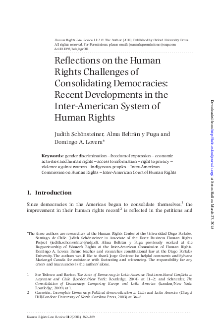 (PDF) Reflections on the Human Rights Challenges of Consolidating ...