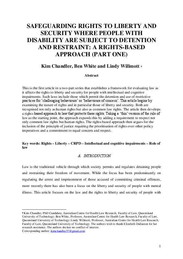 (DOC) Safeguarding rights to liberty and security where people with ...