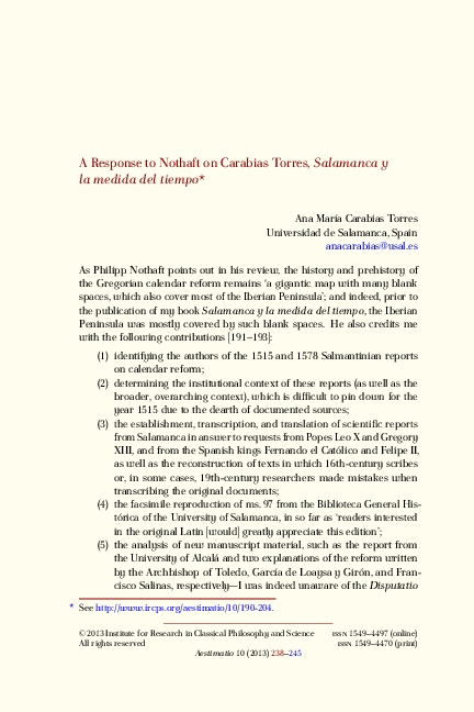 (PDF) A Response to Philipp Nothaft on Carabias Torres, Salamanca y la ...