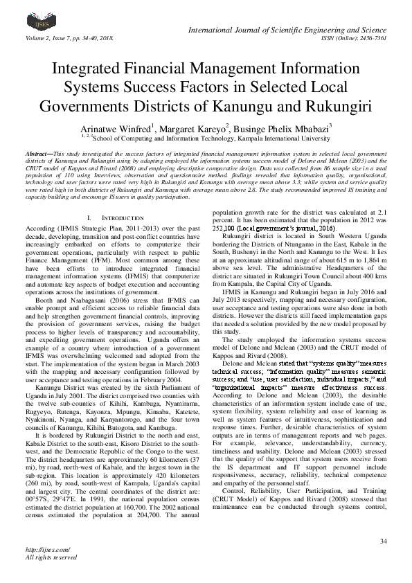 (PDF) Integrated Financial Management Information Systems Success ...