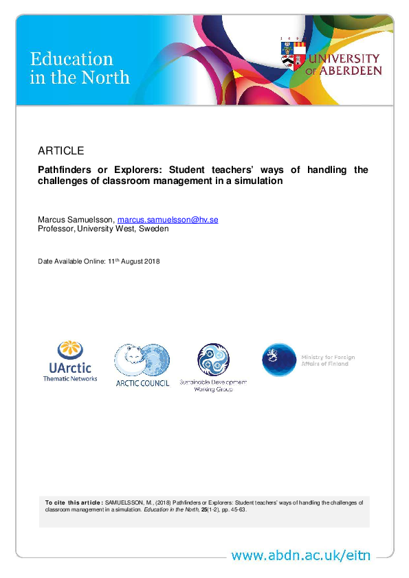 (PDF) Pathfinders or Explorers: Student teachers' ways of handling the ...