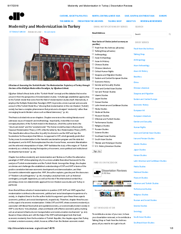 (PDF) Modernity and Modernization in Turkey
