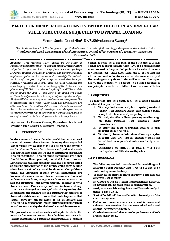 (PDF) IRJET- EFFECT OF DAMPER LOCATIONS ON BEHAVIOUR OF PLAN IRREGULAR ...