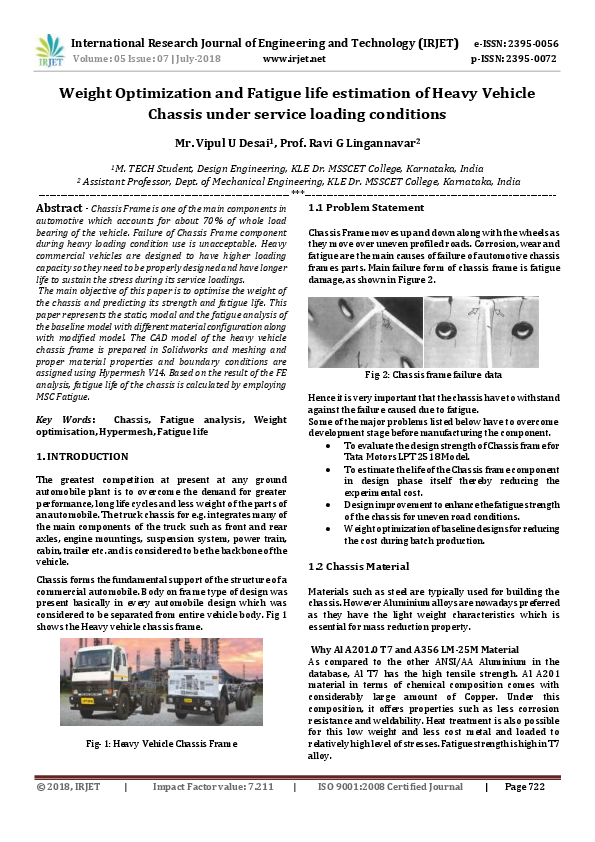 (PDF) IRJET- Weight Optimization and Fatigue life estimation of Heavy ...