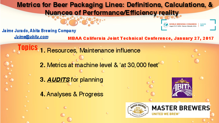 (PDF) Metrics for Beer Packaging Lines: Definitions, Calculations ...