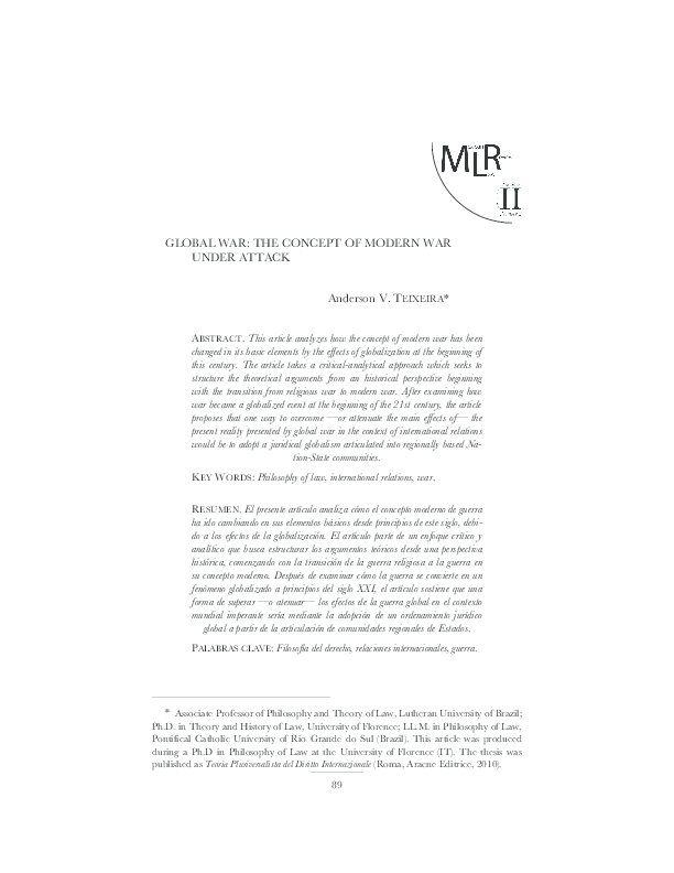 (PDF) GLOBAL WAR: THE CONCEPT OF MODERN WAR UNDER ATTACK