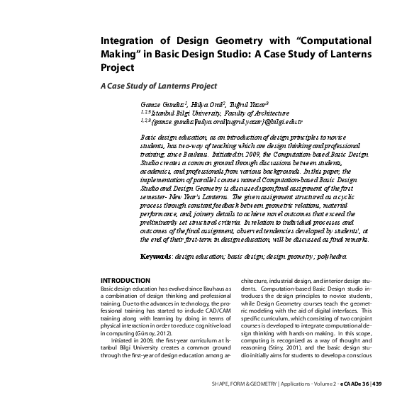 (PDF) Integration of Design Geometry with " Computational Making " in ...