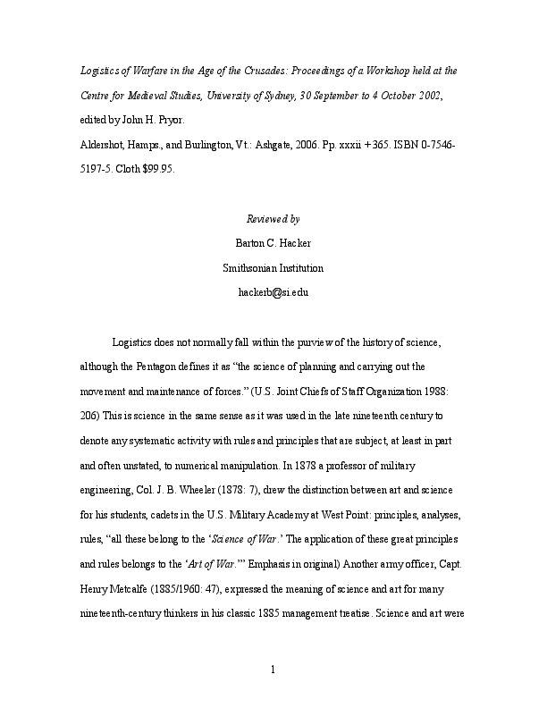 (PDF) Crusade logistics