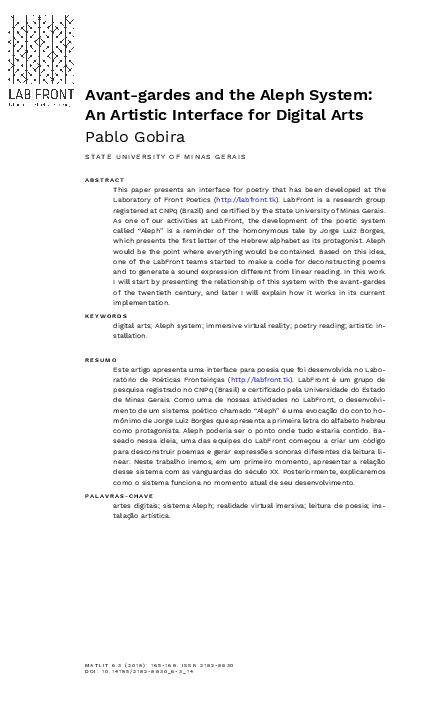 (PDF) Avant-gardes and the Aleph System: An Artistic Interface for ...