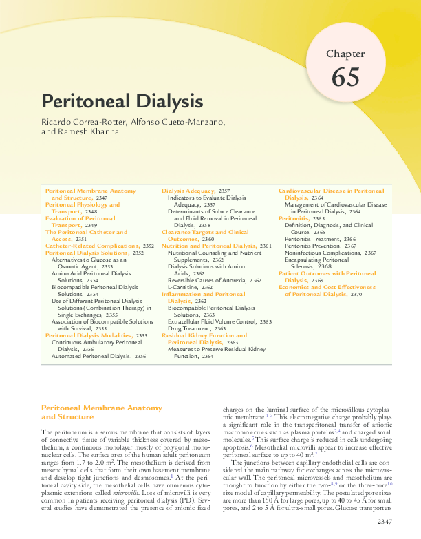 (PDF) Peritoneal Membrane Anatomy and Structure Peritoneal Dialysis