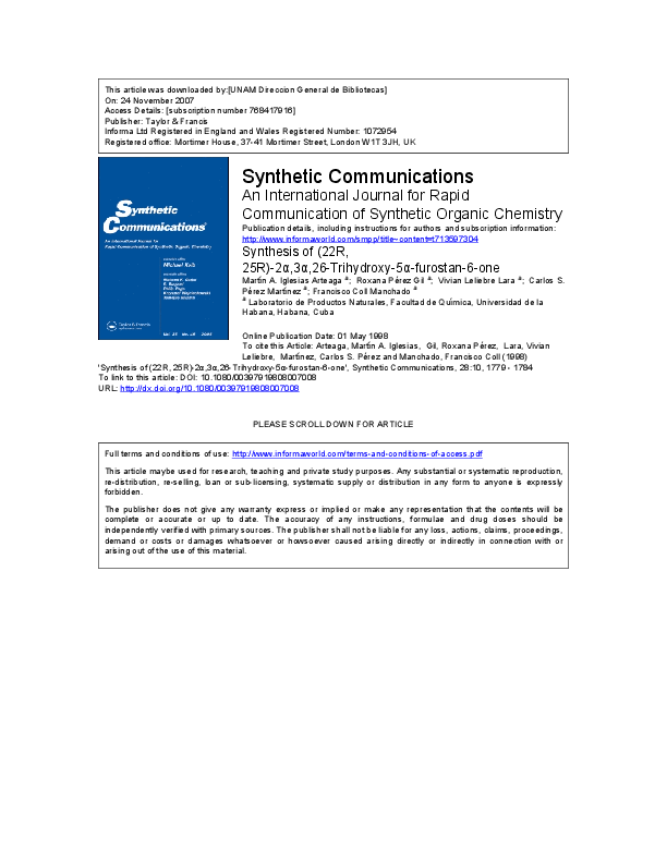 (PDF) Synthetic Communications An International Journal for Rapid ...