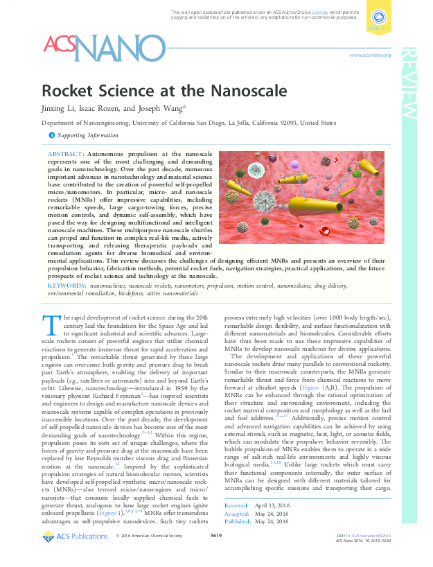 (PDF) Rocket Science at the Nanoscale