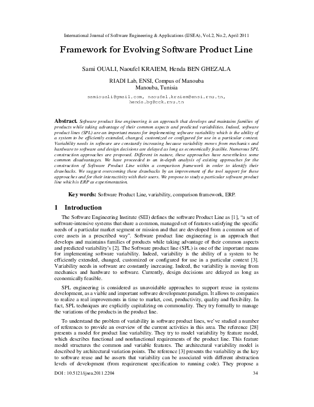 (PDF) Framework for Evolving Software Product Line