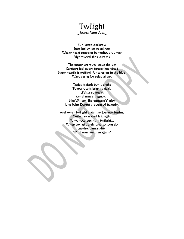 (DOC) ''Twilight'' Poem.docx