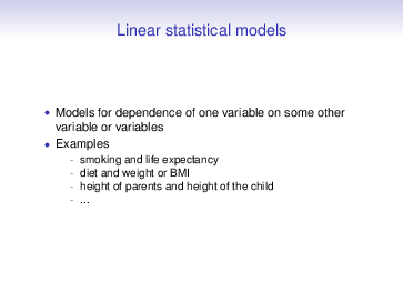 (PDF) Notes on Linear Statistical Models