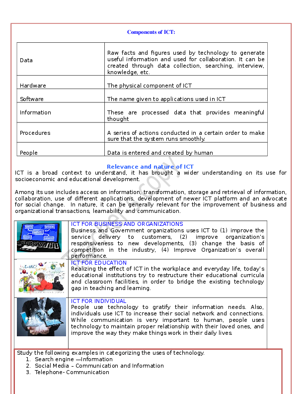 (DOC) Classification of technology according to its use
