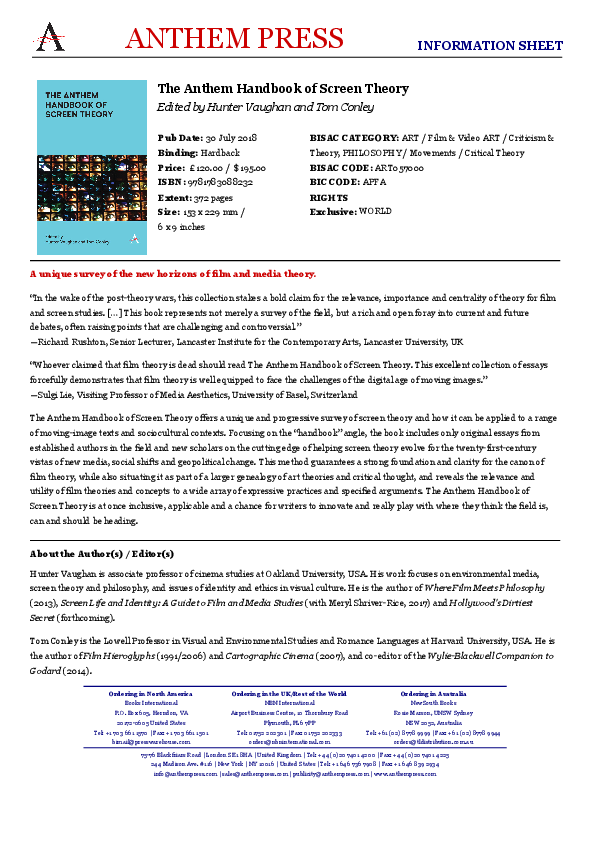 (PDF) The Anthem Handbook of Screen Theory