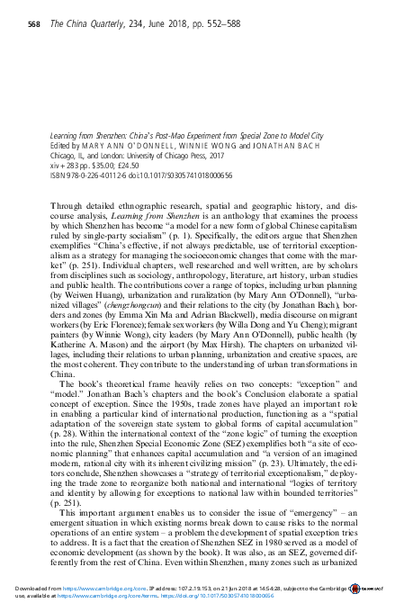 (PDF) Review of "Learning from Shenzhen: China's Post-Mao Experiment ...