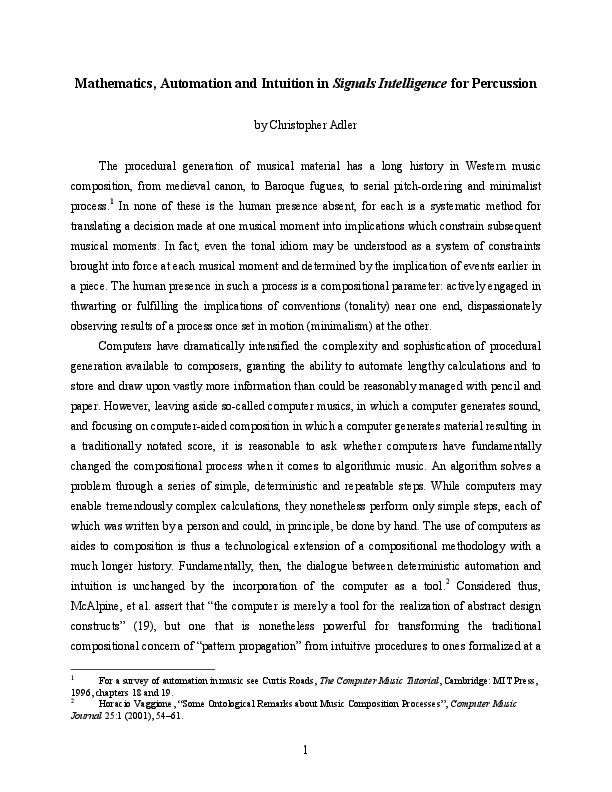 (PDF) Mathematics, Automation and Intuition in Signals Intelligence for ...