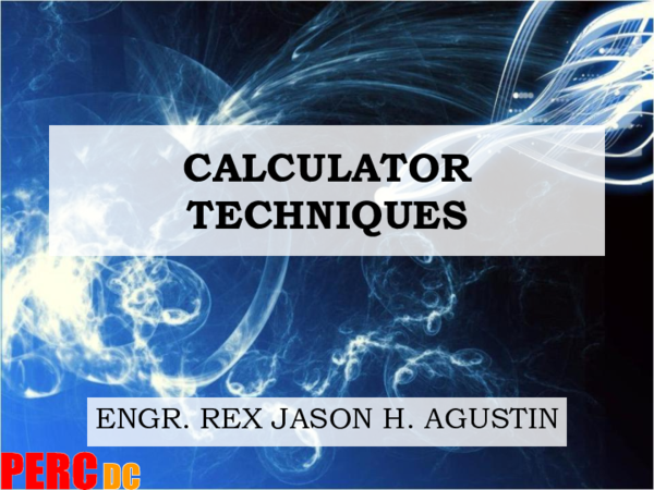 (PDF) CALCULATOR TECHNIQUES