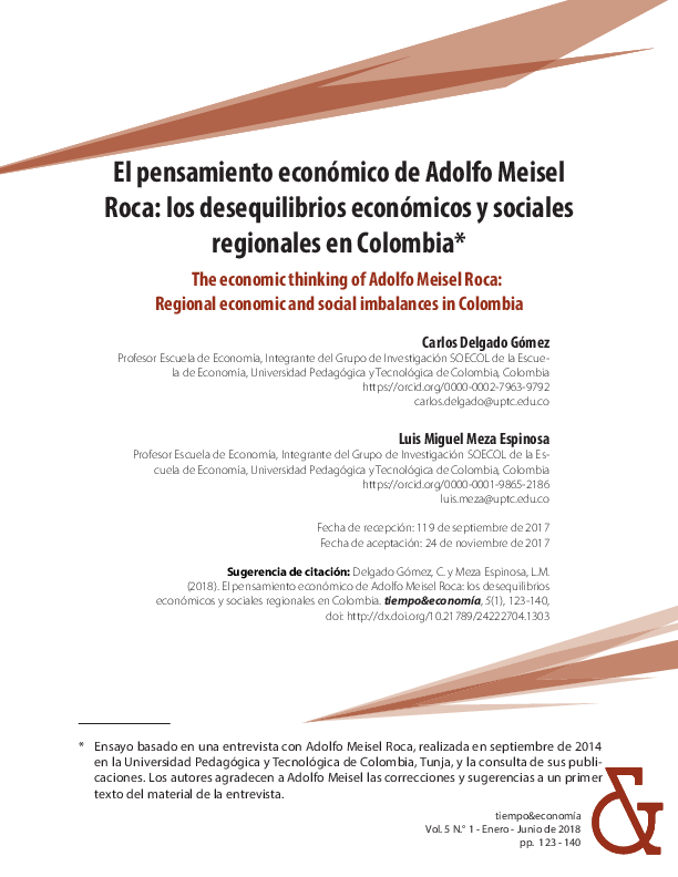 (PDF) Texto del El pensamiento económico de Adolfo Meisel Roca: los desequilibrios económicos y ...