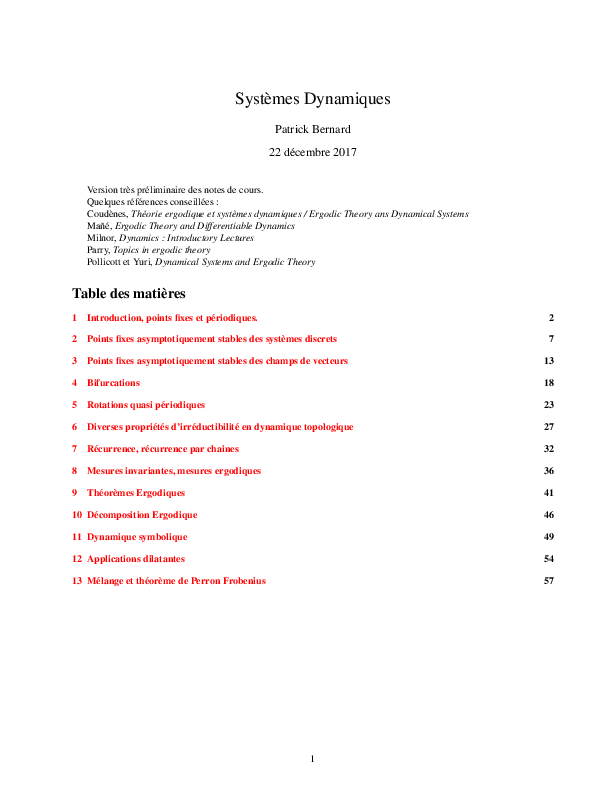 (PDF) Systèmes Dynamiques
