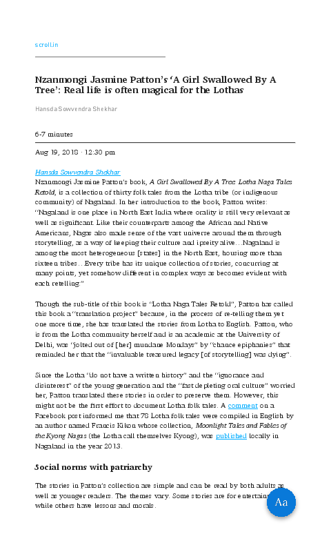 (PDF) Real life is often magical for the Lothas - my review of ...