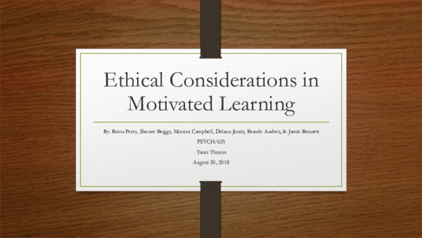 (PPT) Team Assignment Ethical Considerations in Motivated Learning (1) (2)