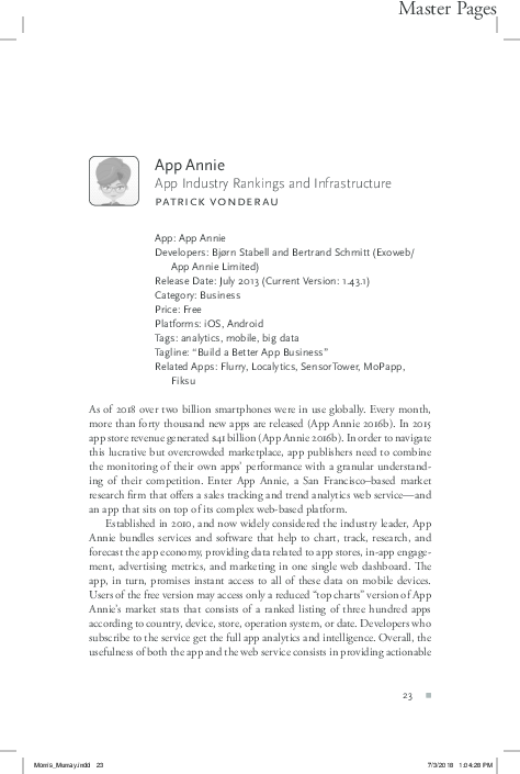 (PDF) App Annie: App Industry Rankings and Infrastructure