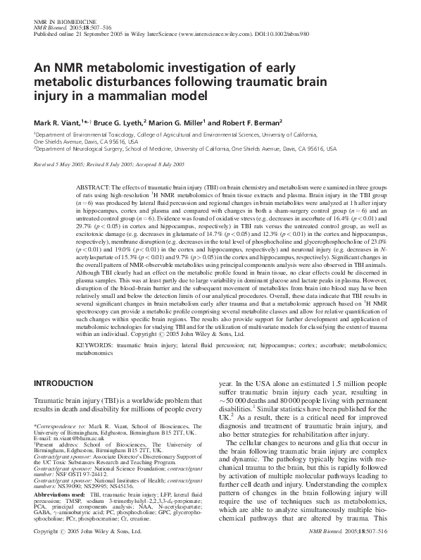(PDF) Chronic Dysregulation of Cortical and Subcortical Metabolism ...