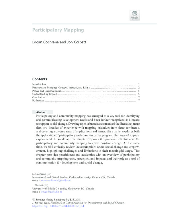(PDF) Participatory Mapping