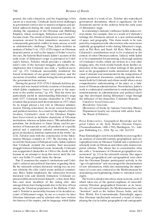 (PDF) Review of Pinar Emiralioglu, Geographical Knowledge and Imperial ...
