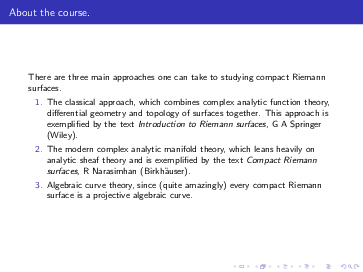 (PDF) Notes on Compact Riemann Surfaces