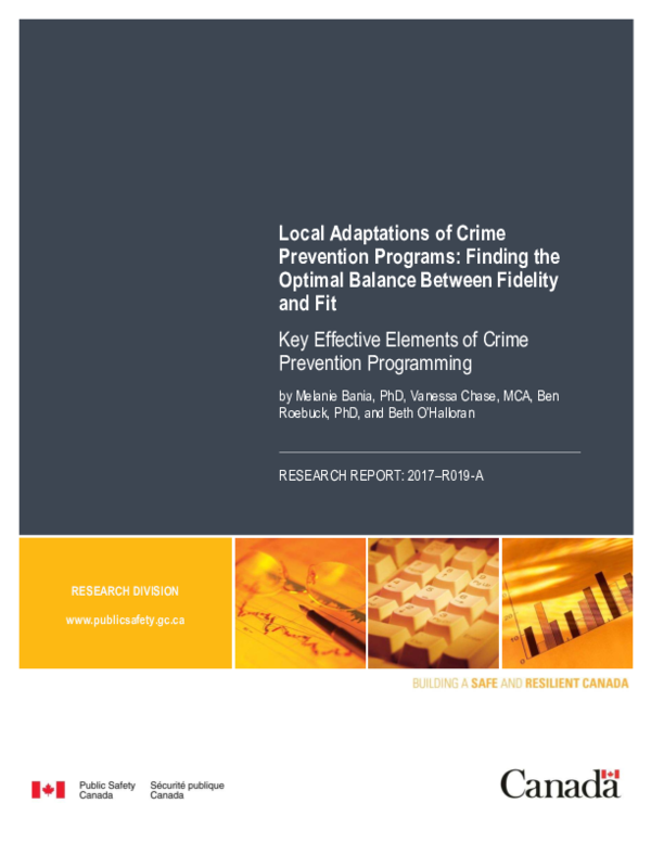 (PDF) Key Effective Elements of Crime Prevention Programming