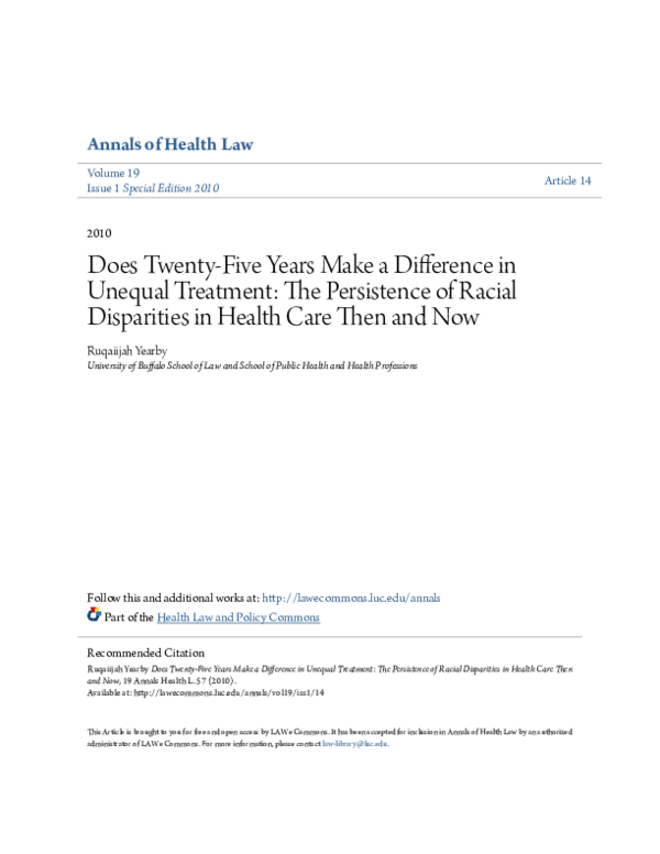 (PDF) Does twenty-five years make a difference in "unequal treatment ...