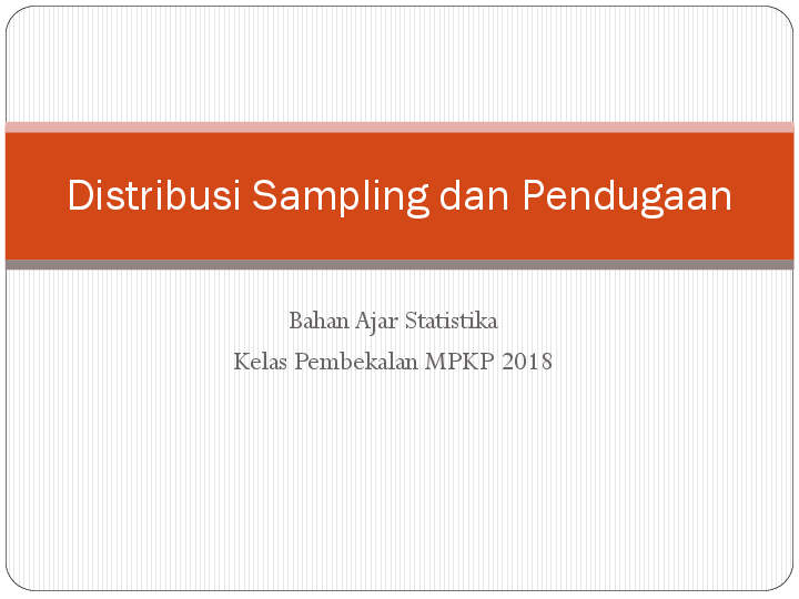 (PPT) Distribusi Sampling