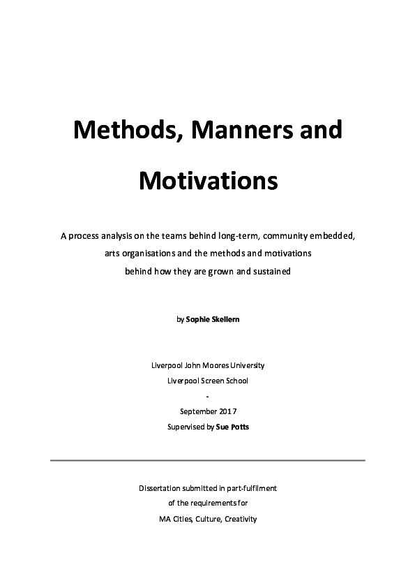 (PDF) Methods, Manners and Motivations