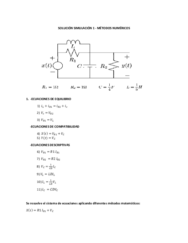 (PDF) Modelado de circuito electrico RLC con uso de Matlab