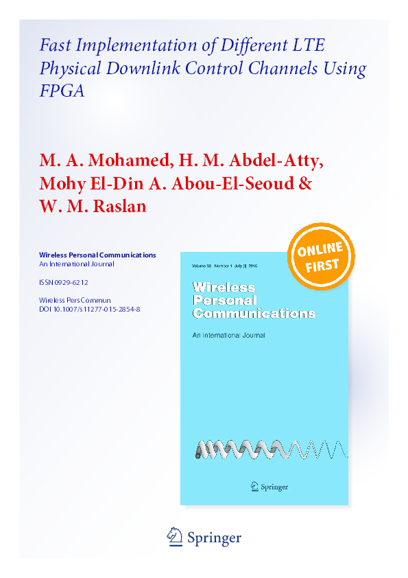 (PDF) Fast Implementation of Different LTE Physical Downlink Control Channels Using FPGA